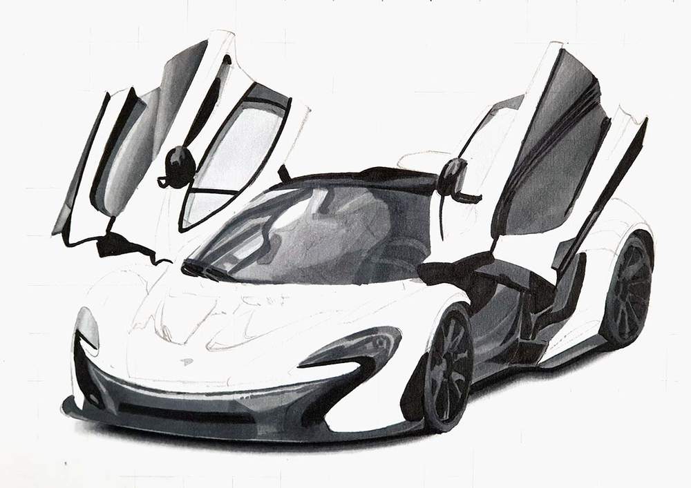 Mclaren P1 Drawing Easy